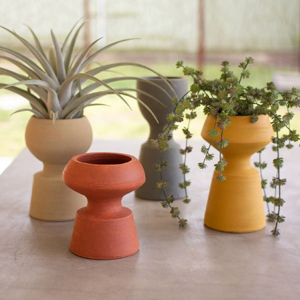 Clay Pedestal Vases - Urban Posh Boutique